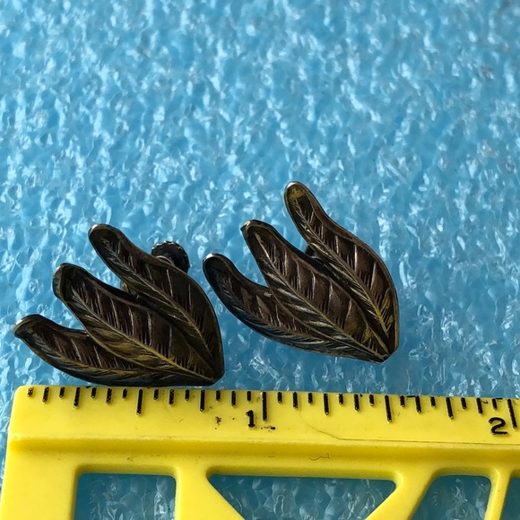Jewelry | Sterling Silver Screw Back Feather Leaves Earrings | Poshmark